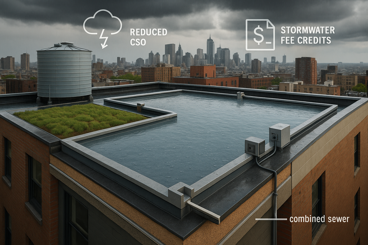 Smart blue roof systems for stormwater management - Blackhill Roofing
