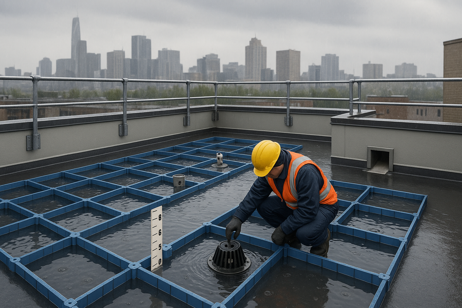 Blue Roofs Rooftop Stormwater Detention Guide - Blackhill Roofing